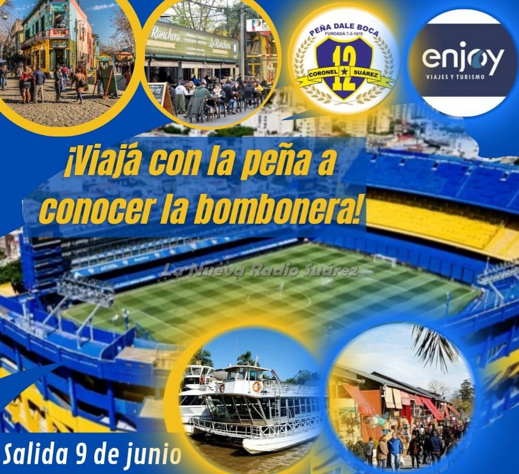 El 9 de junio partirá un nuevo tour a La Bombonera desde Coronel Suárez
