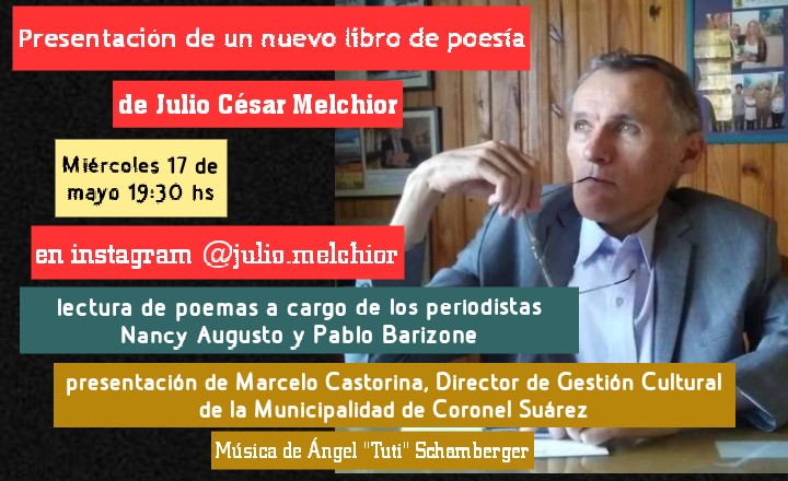 Un nuevo libro de poesía lanzará el escritor Julio César Melchior