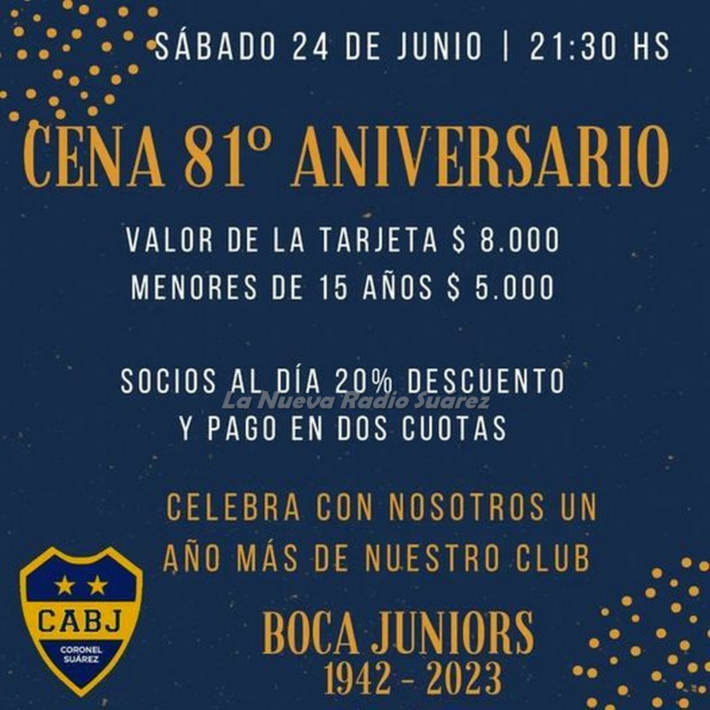 Gran cena show para celebrar los 81 años de Boca Juniors