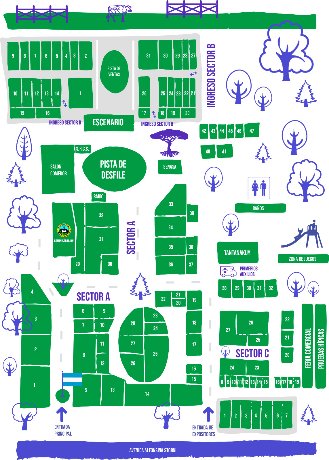 Mapa interactivo de la 104° Exposición Rural