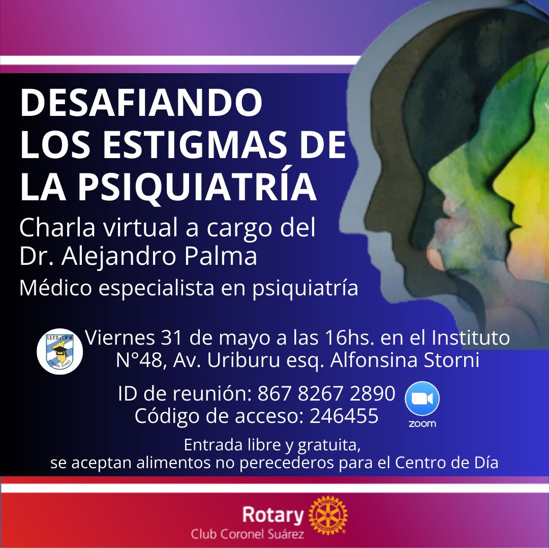 “Desafiando los estigmas de la psiquiatría”, charla virtual a cargo del ...