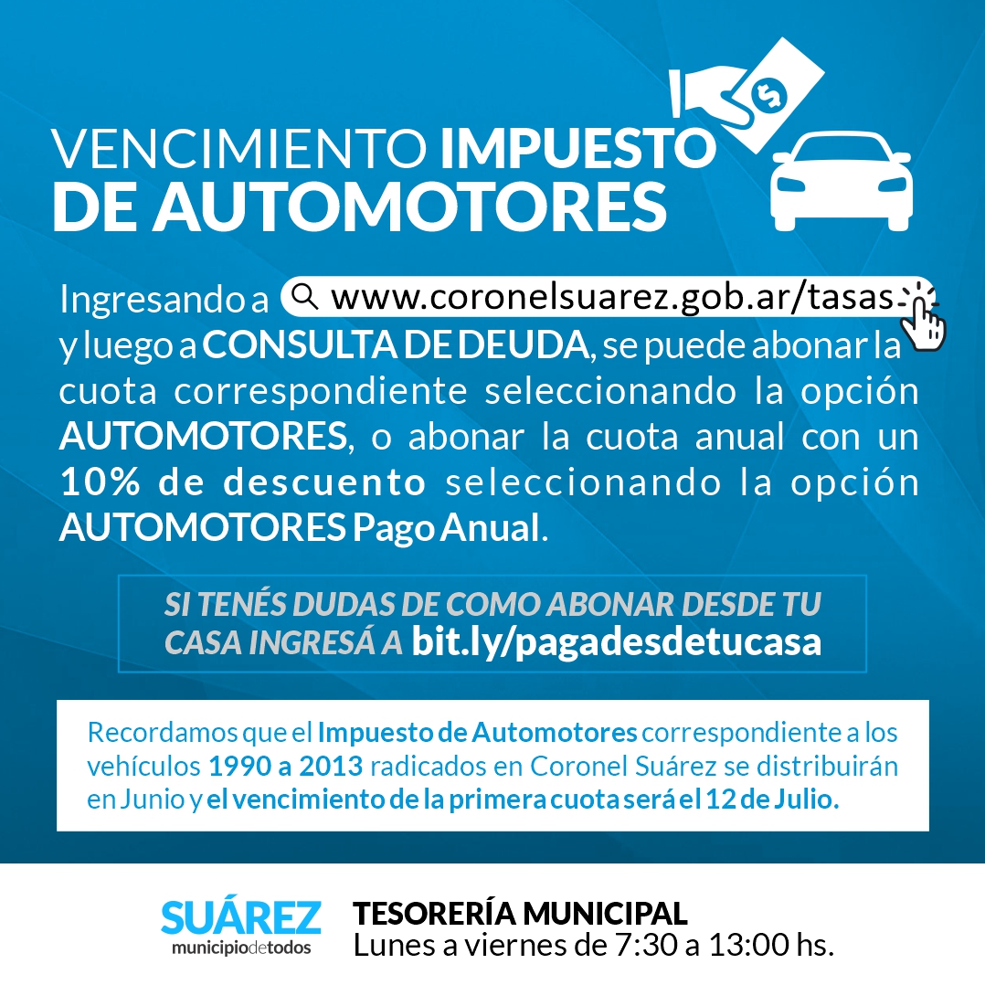 Patente Automotor de vehículos municipalizados