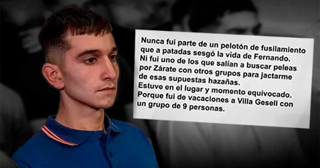 “Yo sé que no maté a Fernando”: la carta que escribió desde la cárcel ...
