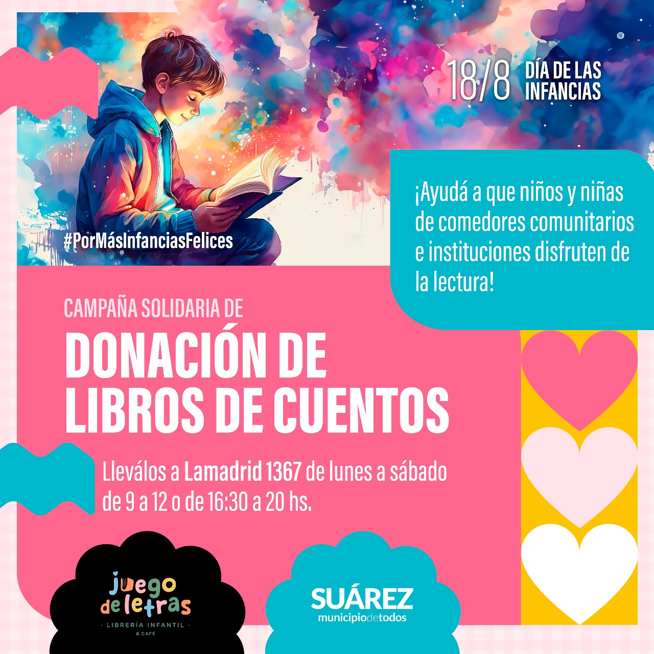 “Juego de Letras” invita a donar libros para los más pequeños