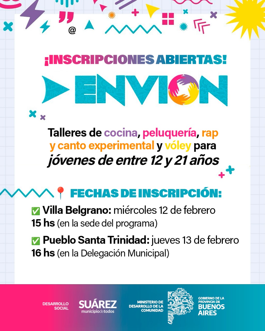 Inscripciones abiertas para el Programa Envión sedes Villa Belgrano y ...
