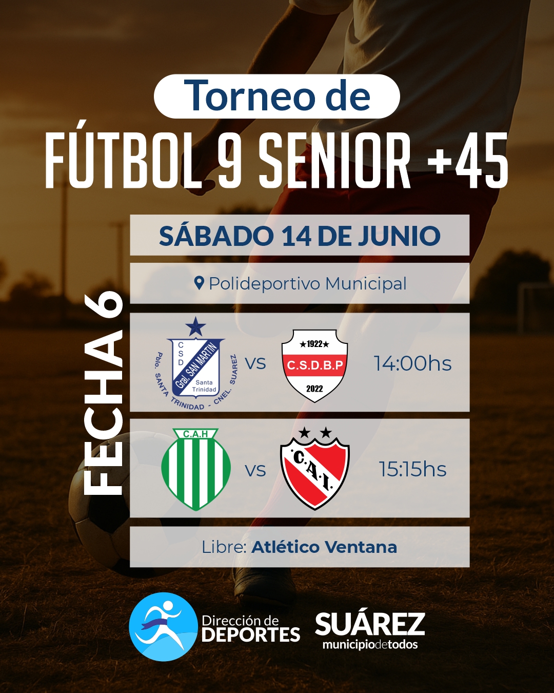 Fútbol Senior +45 en el Polideportivo Municipal: pasó la quinta fecha