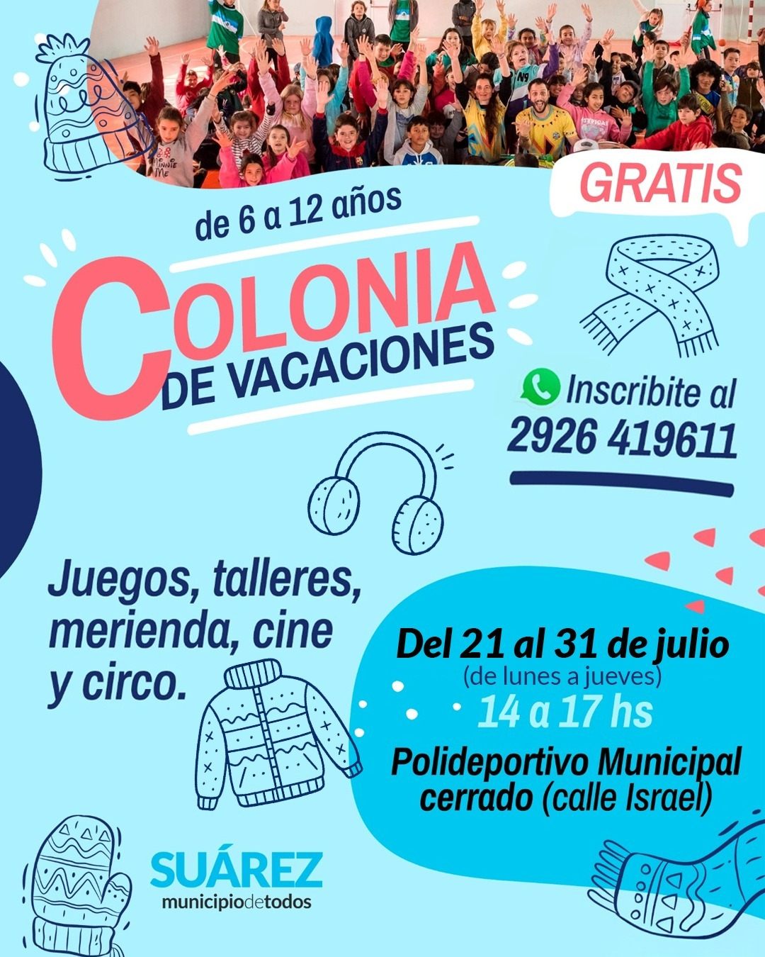 Llegan las vacaciones de invierno y vuelve la colonia de vacaciones municipal