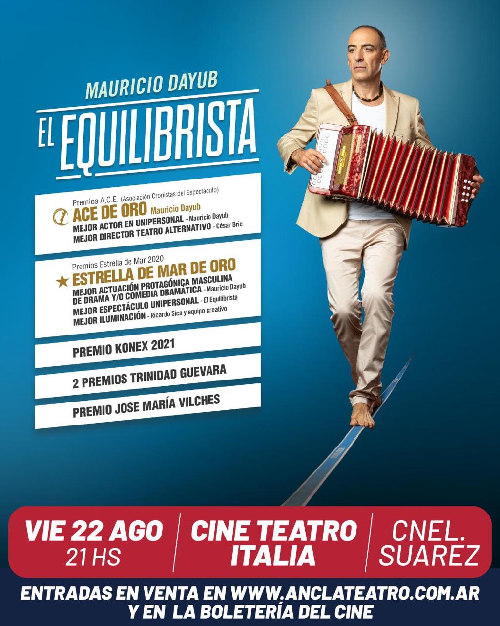 Mauricio Dayub presenta en Coronel Suárez “El Equilibrista”, en su gira ...