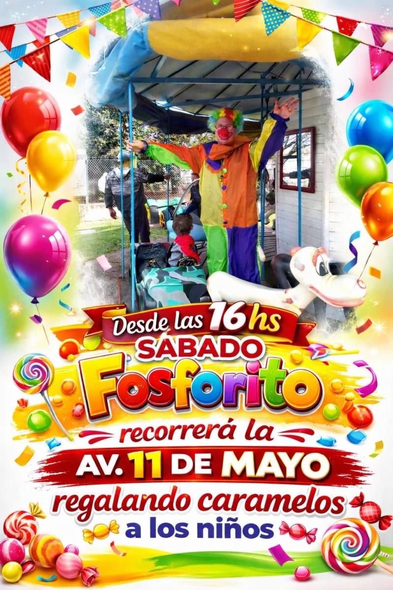 Este sábado, Fosforito recorrerá la avenida 11 de Mayo regalando ...